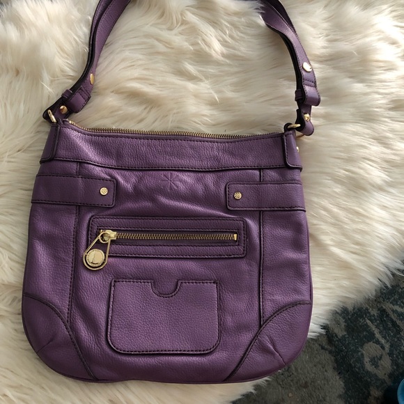 Isaac Mizrahi | Bags | Isaac Mizrahi Purple Leather Shoulder Or ...